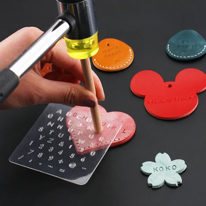 Leather Letter Stamp Set Transparent Alphabet Numbers Stamping Punch ...