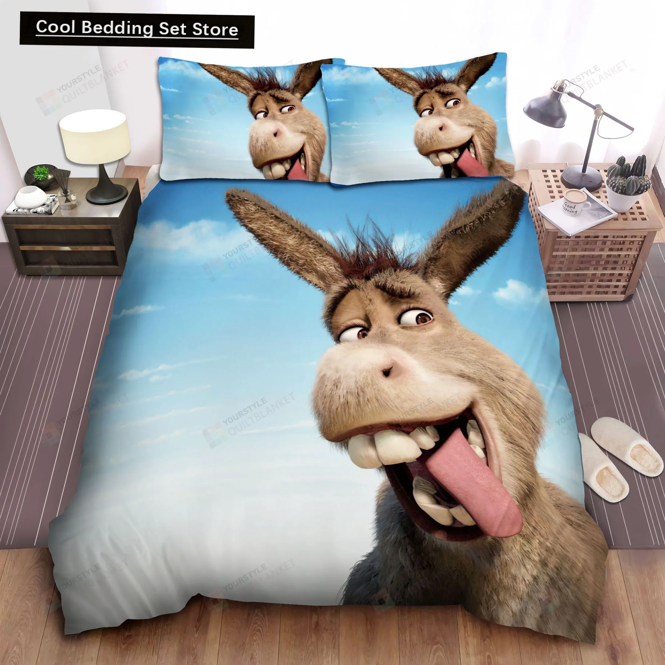Donkey Duvet Cover King Queen Funny Cartoon Animal Printed Bedding Set ...