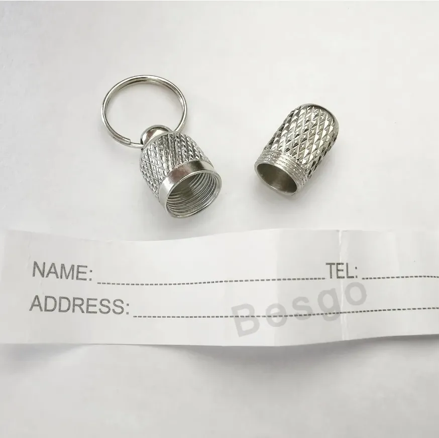 Bulk Pet Dogs Cats Metal ID Name Tag Collar Tube Anti Lose Address ...