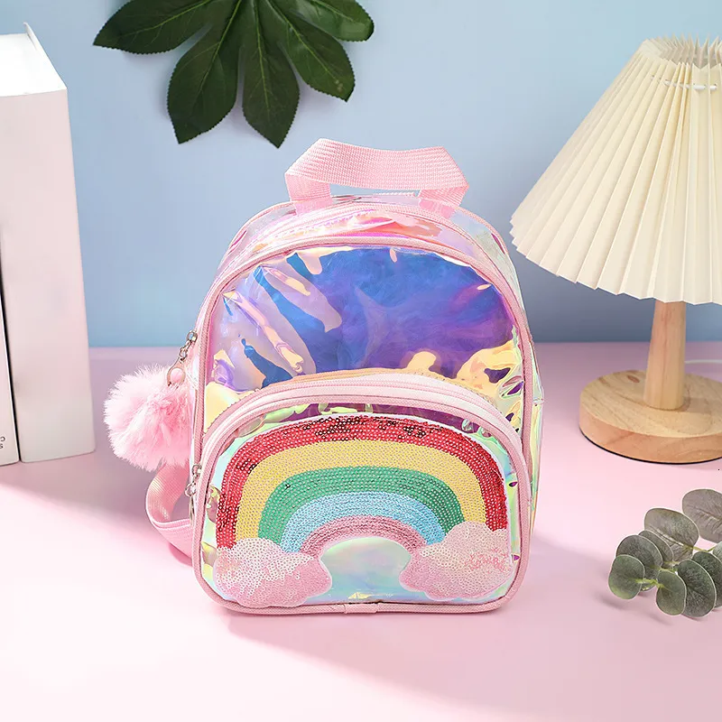 Rainbow Cute Small Backpack For Children PVC Fantasy Backpack Cute Toy ...