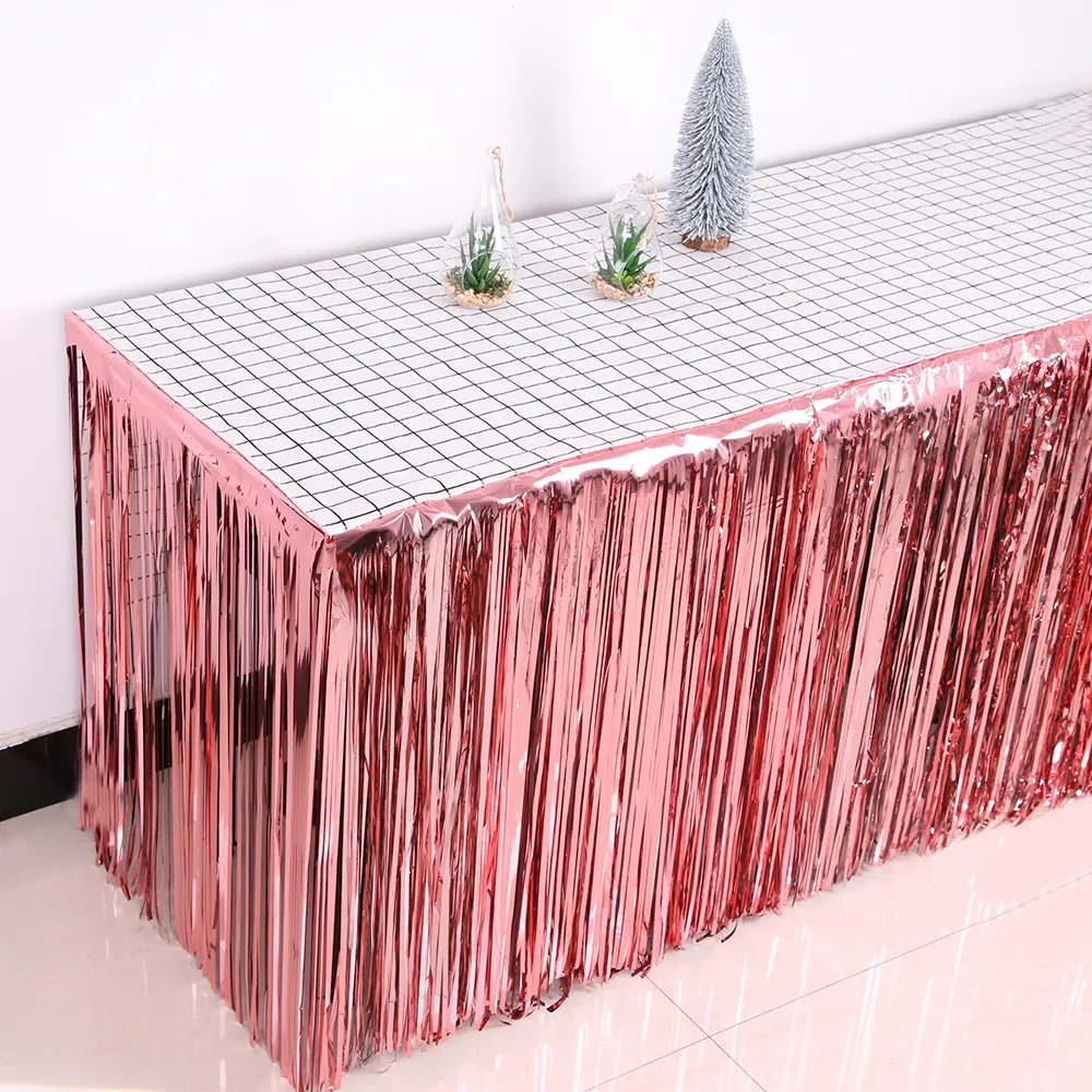 Multi-Color Polyester Tassel Curtain for Birthday Party Table ...