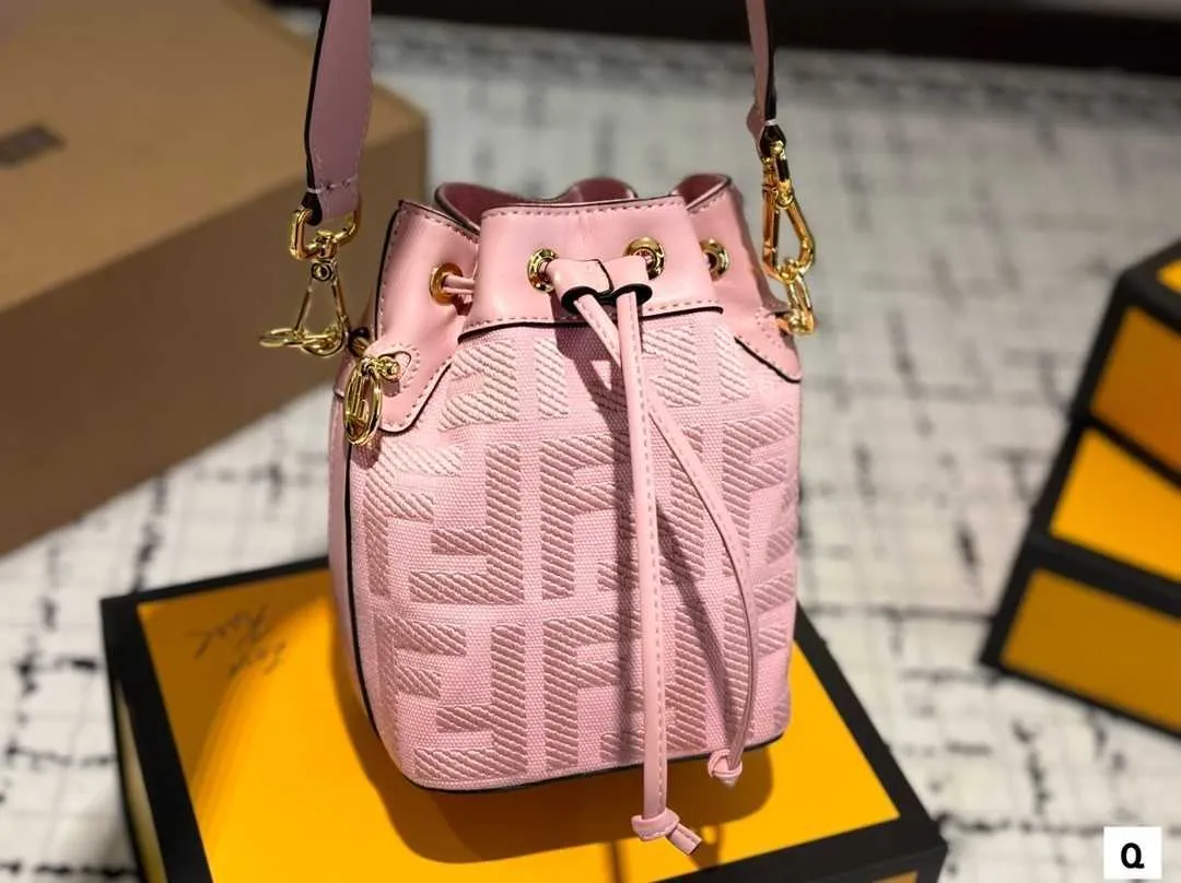 Drawstring Bucket Handbags Leather Mini PU Zipper Closure Single Handle ...