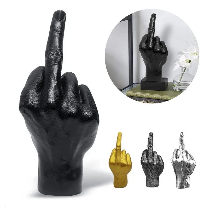 Novelty Middle Finger Statue Upright Gesture Figurine For Home, Office ...