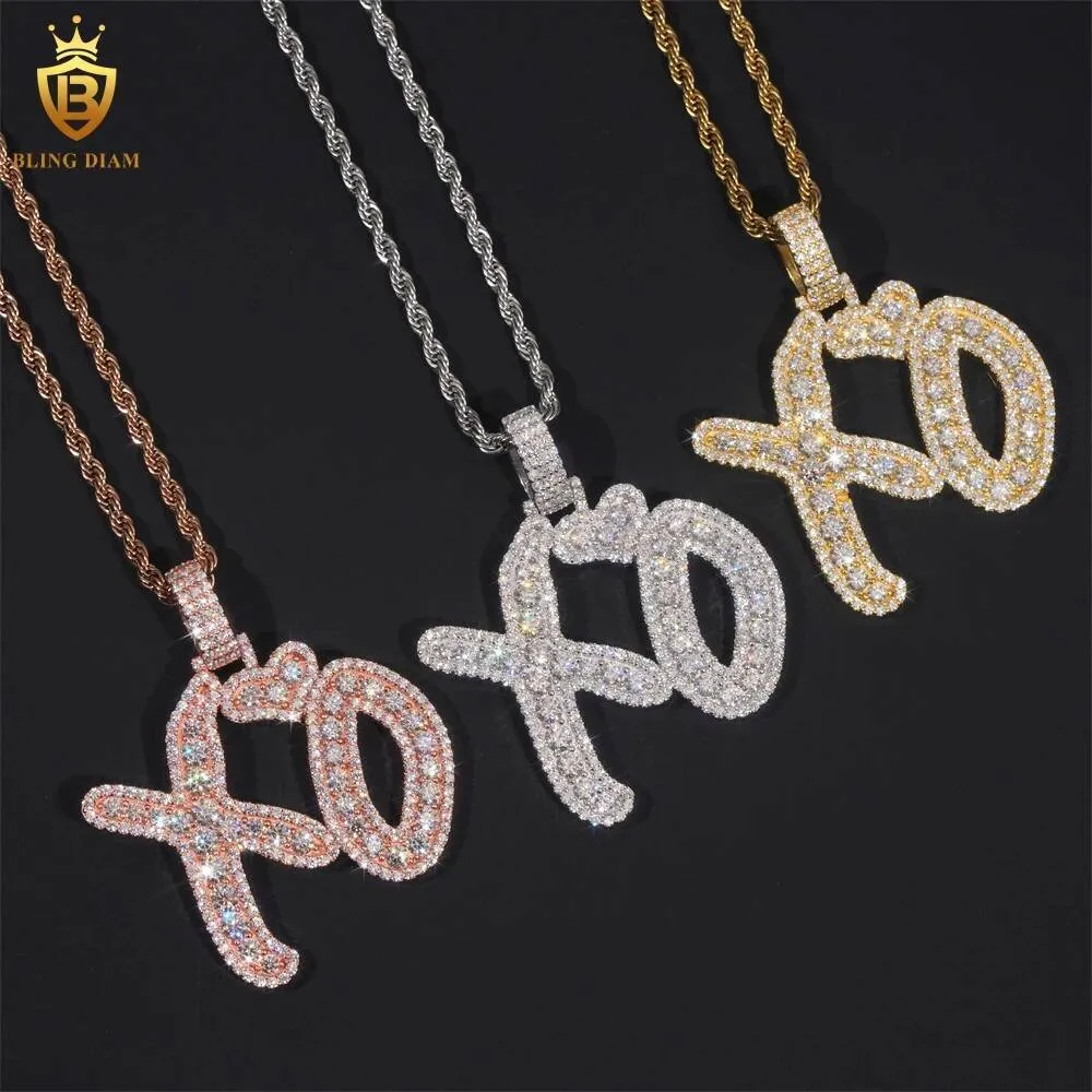 925 Silver Moissanite XO Letter Pendant Hip Hop... From Goodvip925, $28 ...