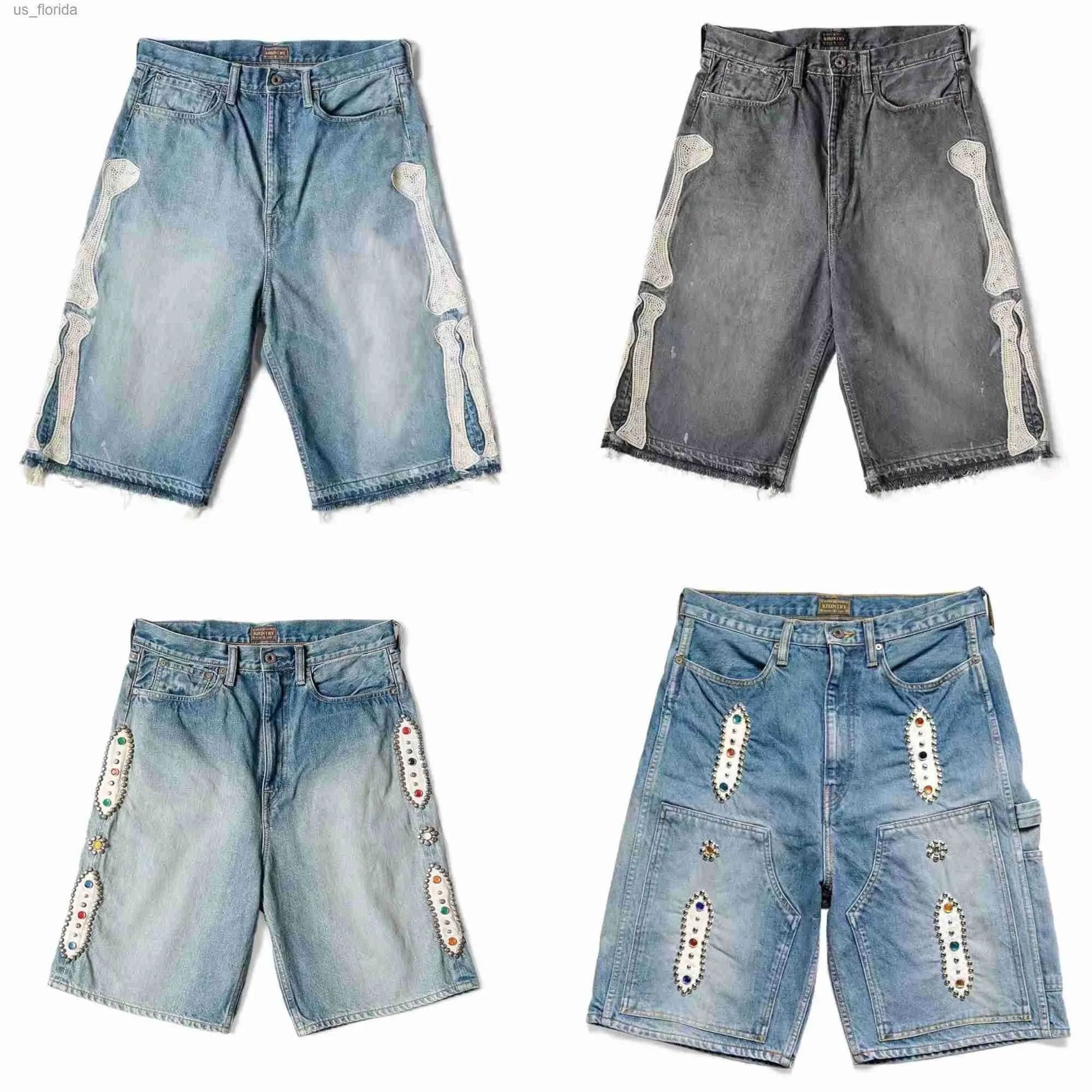 Men's Casual Shorts: Japanese Style Feather Denim Loose Fit For Spring ...