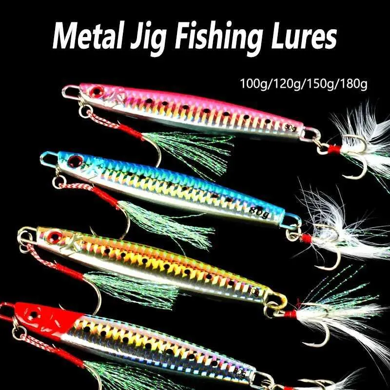 Sea Biomimetic Metal Jig Fishing Lures 100g 180g ... From Eilika103, $4 ...