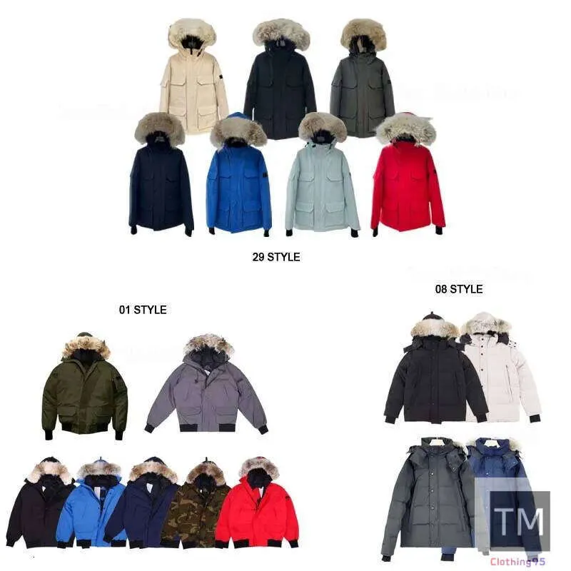 Classic Coats Downstem Mens Winter Down Jacket Real Wolf Fur Hooded ...