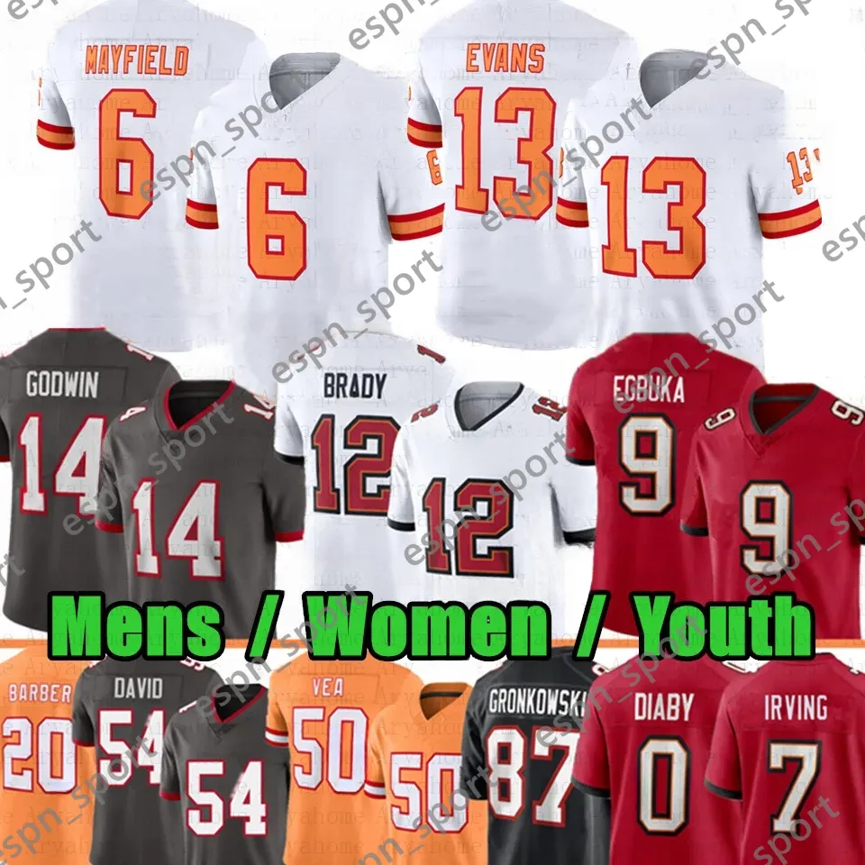 Tom Brady Baker Mayfield Football Jerseys Rob Gronkowski Mike Evans Chris Godwin Vita Vea ...