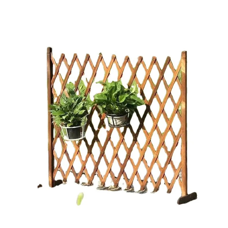 Retractable Preserved Wood Garden Fence with PVC-Coated Metal Frame ...