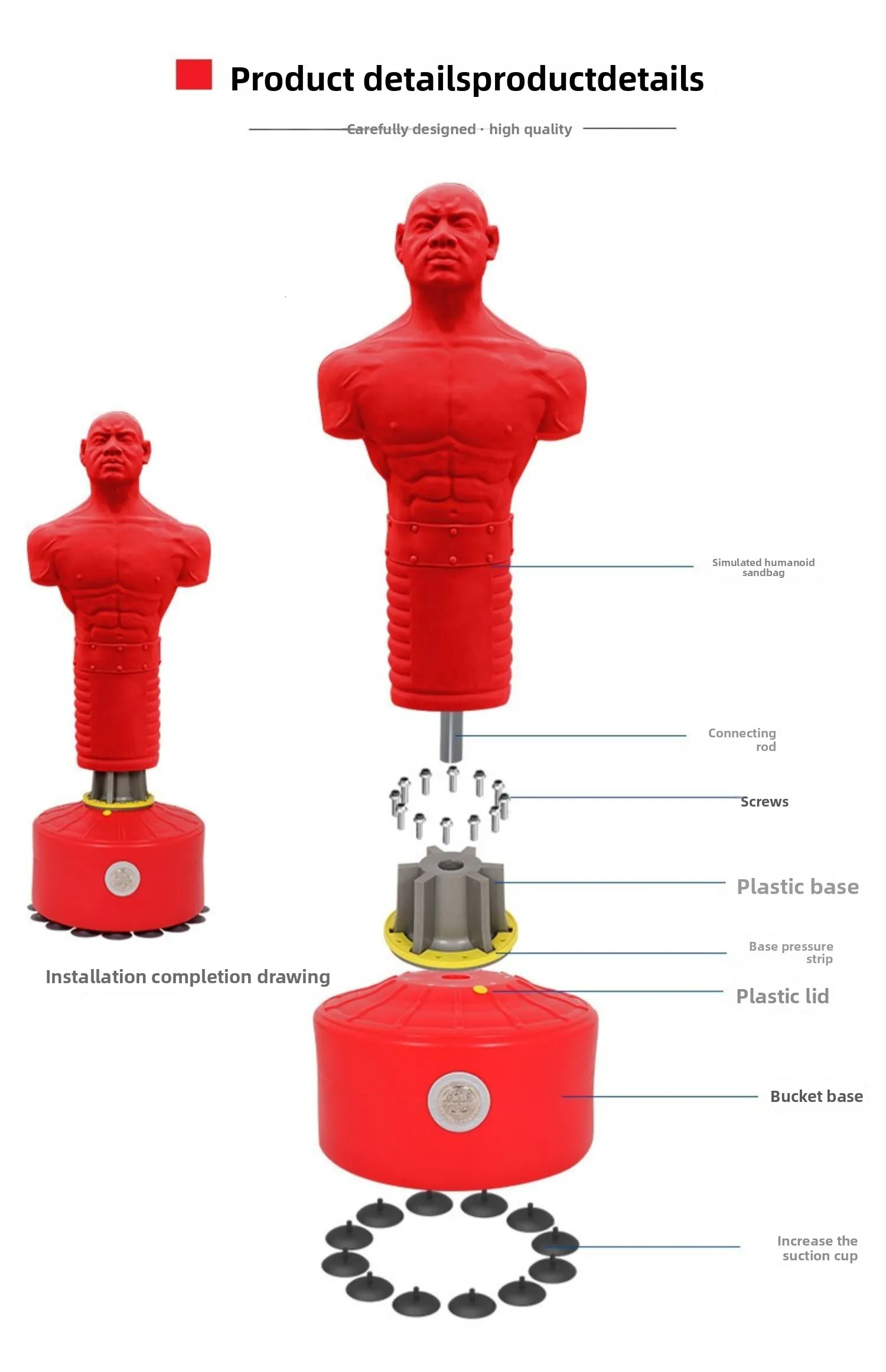 Shaped Silicone Boxing Standing Sandbag for Adults - Suction Cup ...