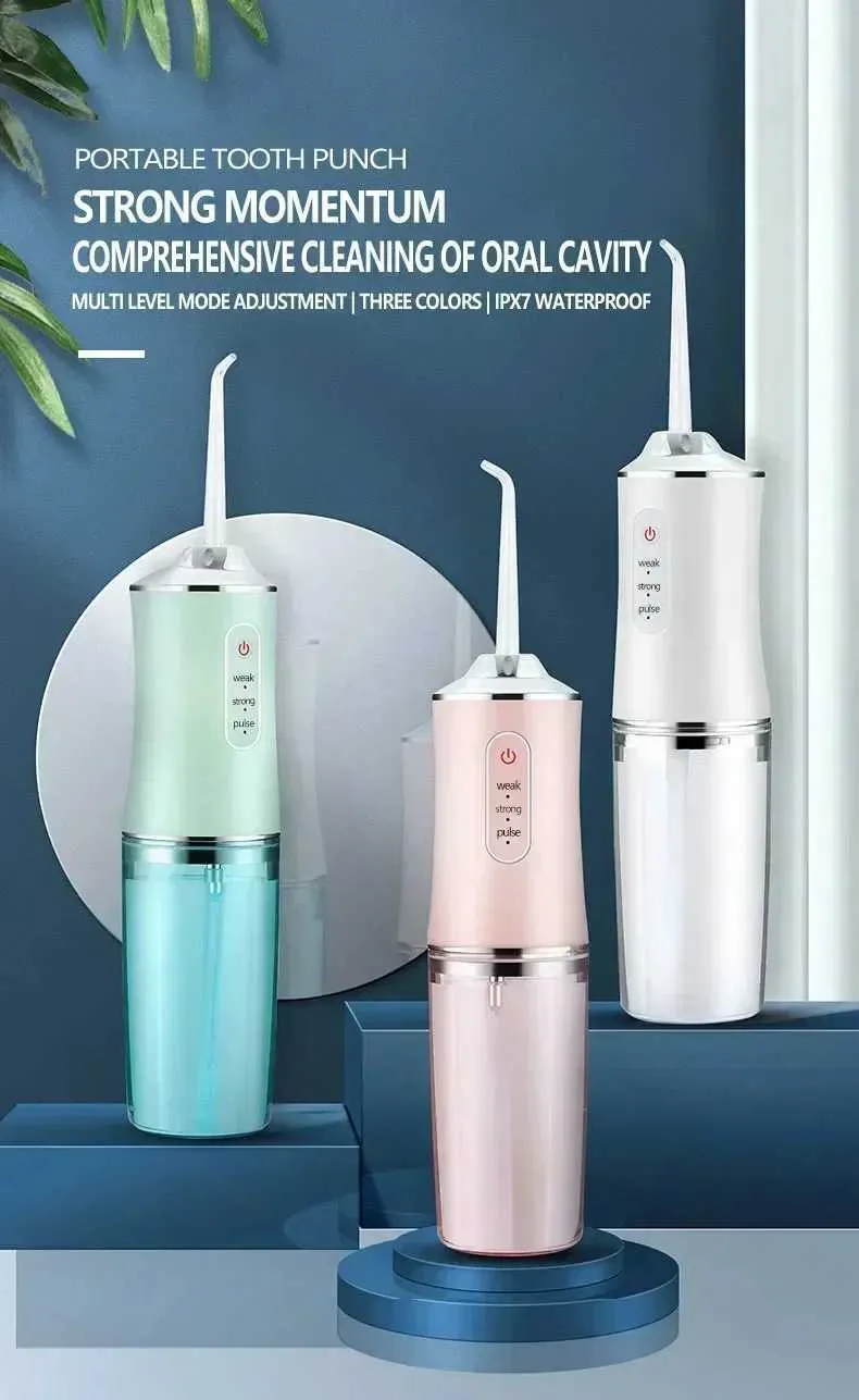 Oral Irrigator Water Flosser, Portable Teeth Cleaner with 4 Jet Tips, 3 ...