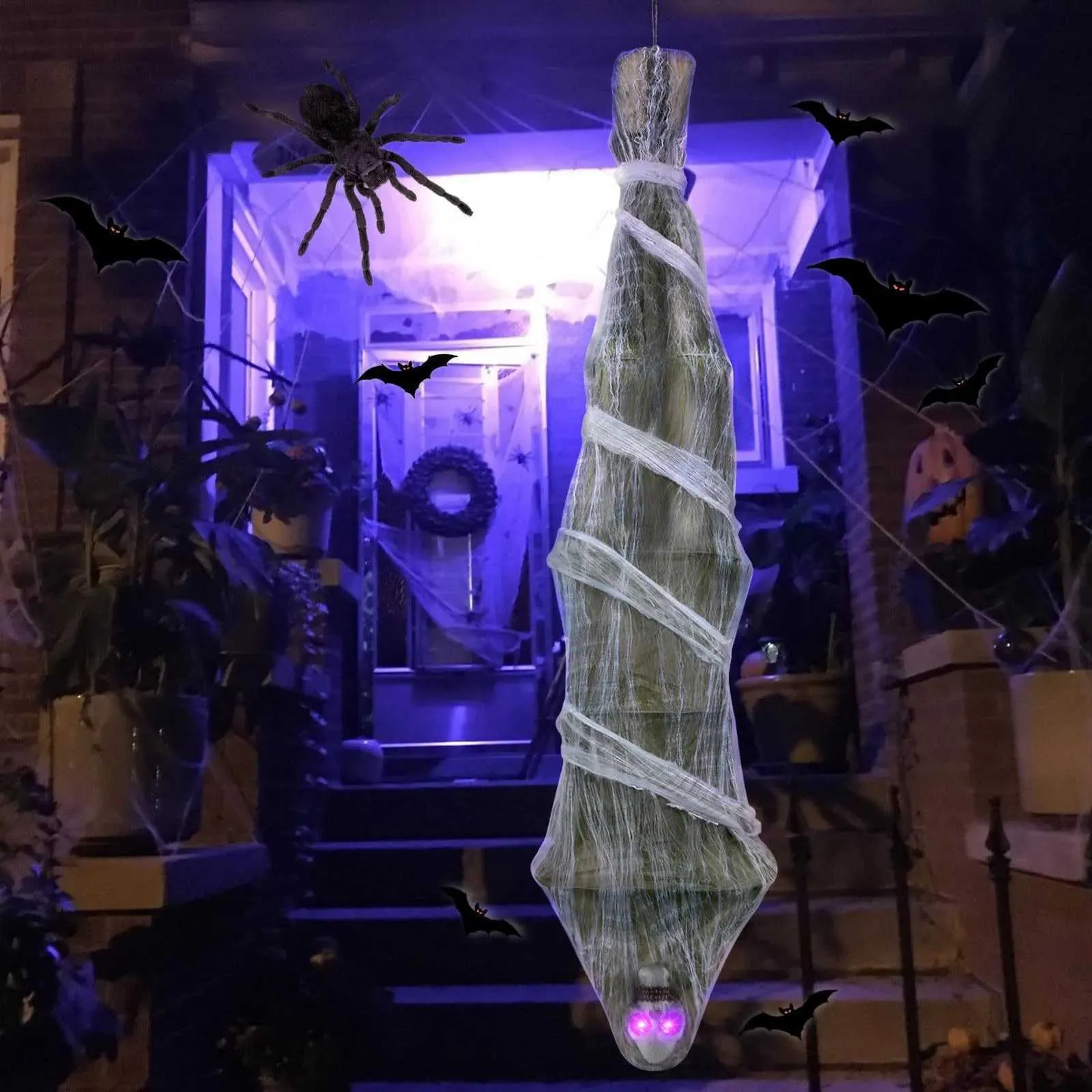 Life Size Halloween Decoration: Creepy Hanging Cocoon Corpse Prop For ...