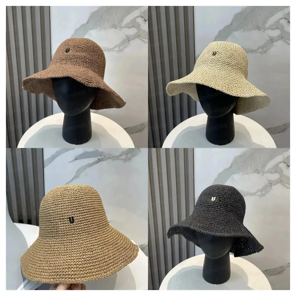 Beach Designer Bucket Hat Sun Hat Straw Hat Weave... From Fashionshop ...