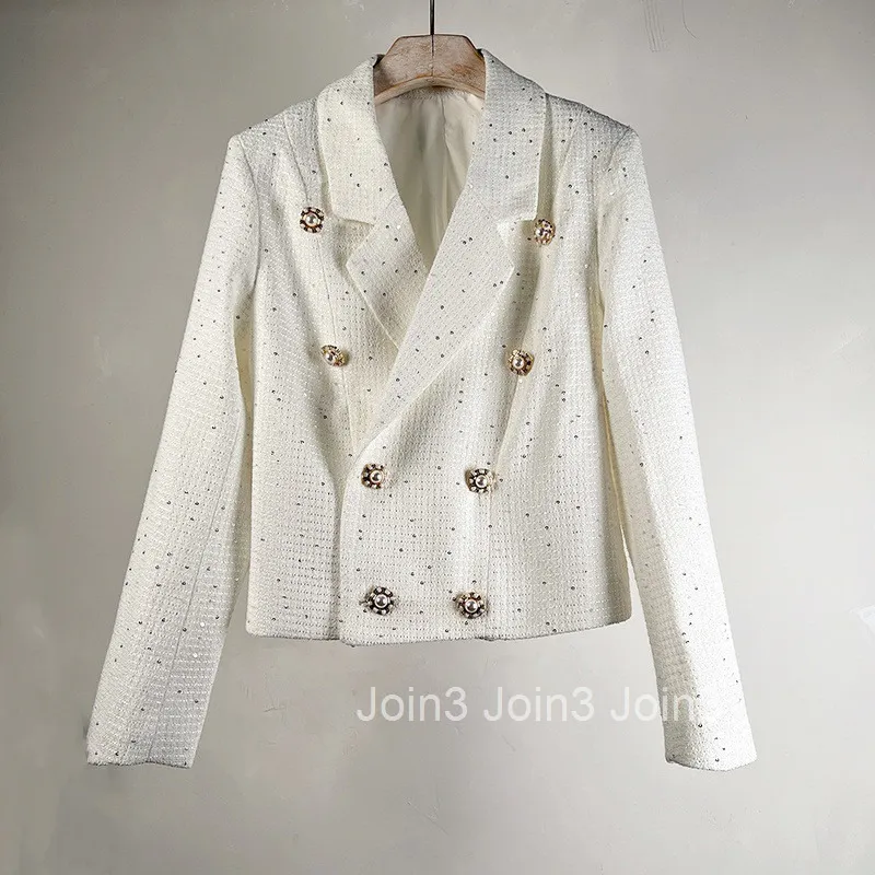 Elegant Tweed Blazer Women's Chic French Style Jacket For Spring And ...