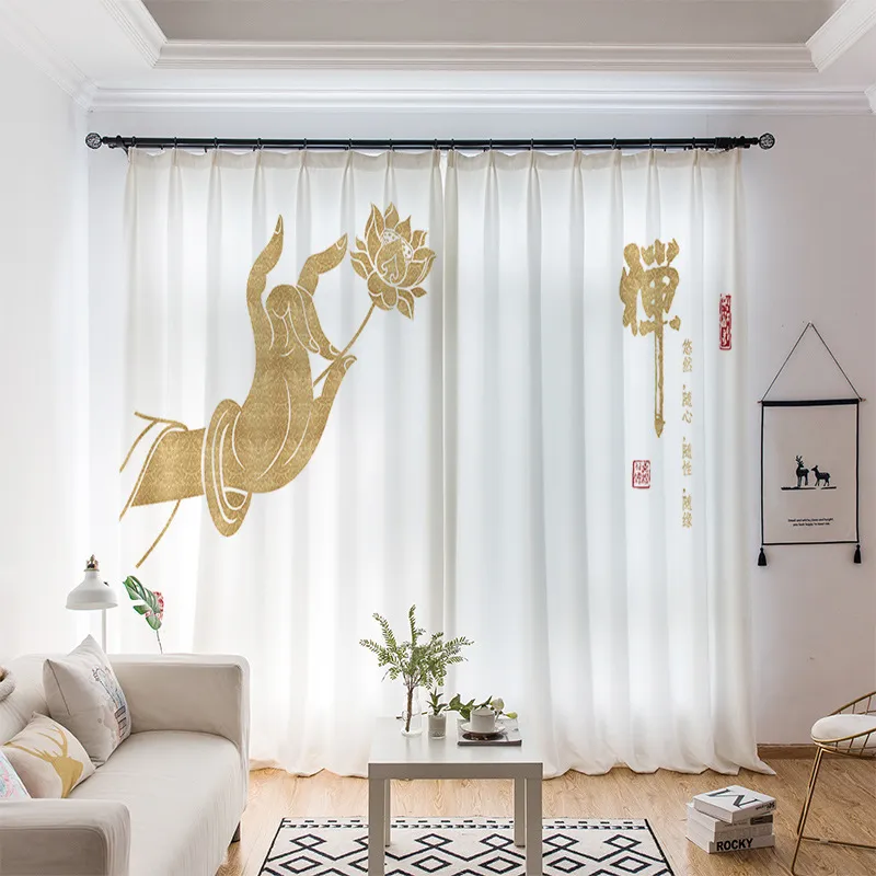 YL 36644 Whole House Curtains Zen Style Blackout Window Gauze For ...