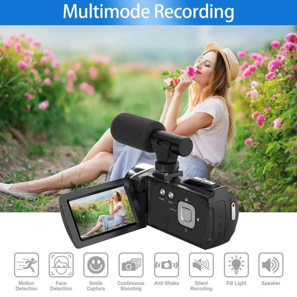 4K HD Handheld Camcorder with Electronic Image Stabilization, 18X Zoom ...