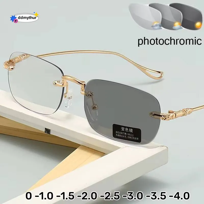 Ddmythur Photochromic Myopia Glasses Luxury Rectangular Color Changing ...