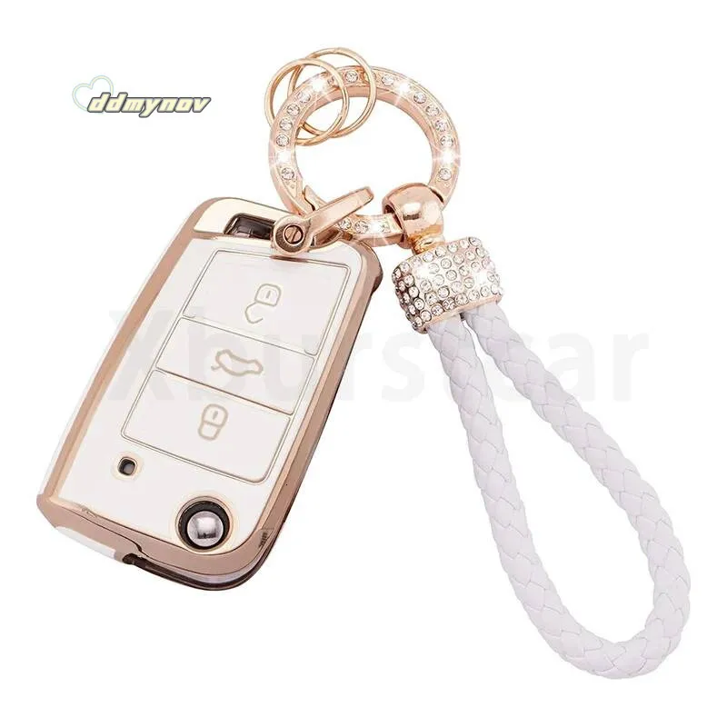 Ddmynov TPU Car Key Case Cover 3/4 Button Protective Shell For VW Golf ...