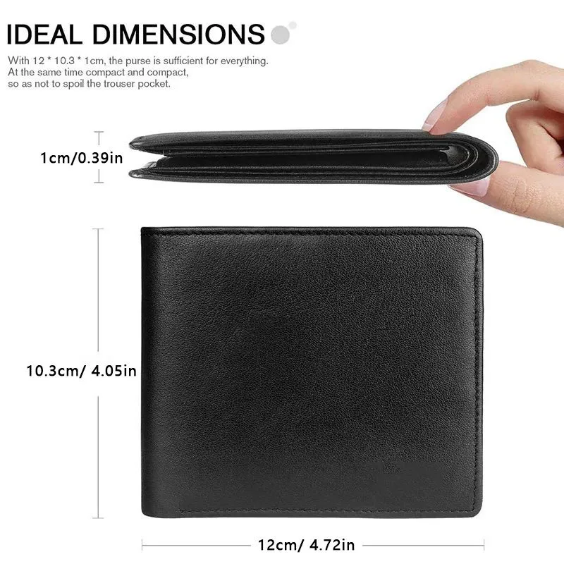 Leather Wallet for Men, Ultra-Thin RFID Blocking, Simple Coin Wallet ...