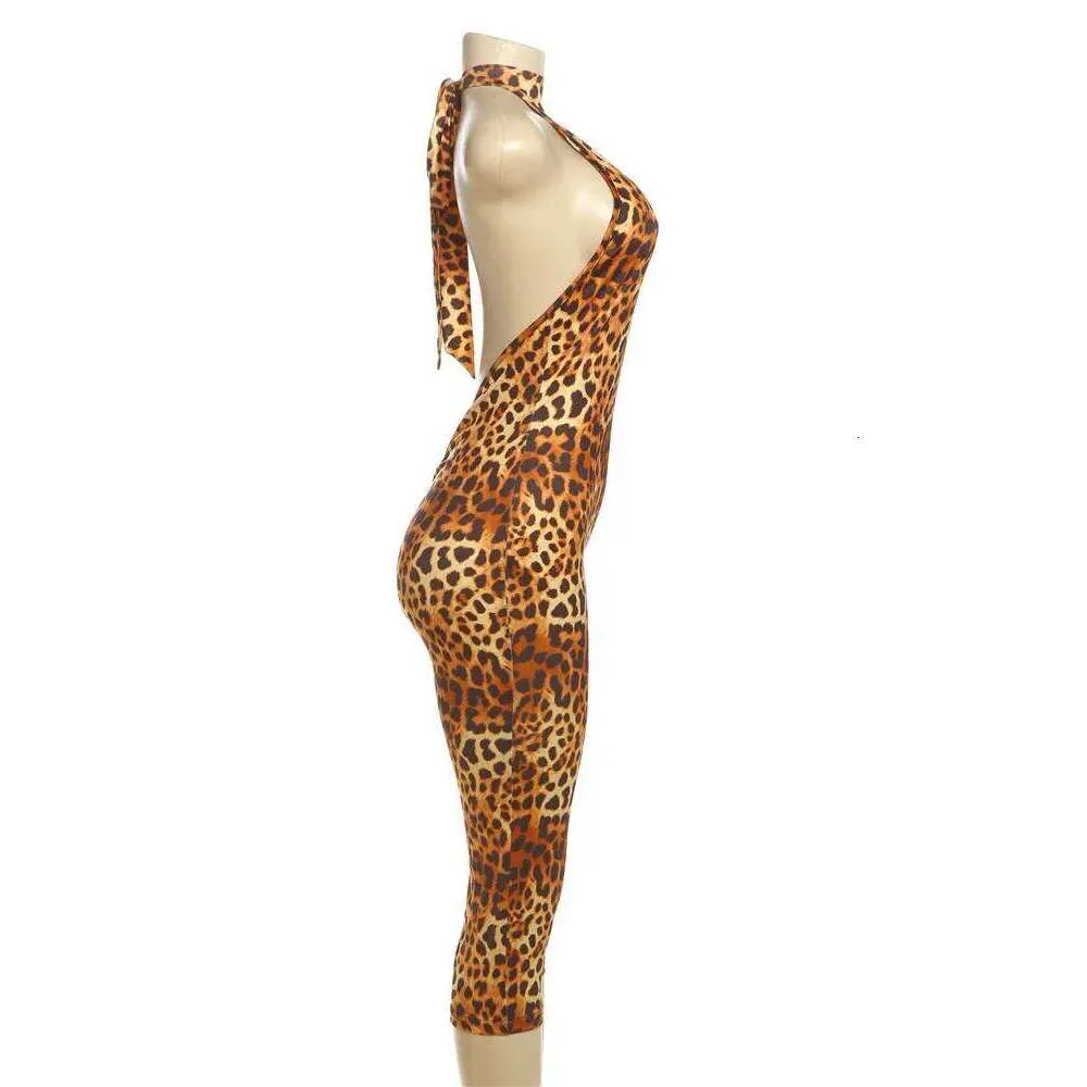 Weird Puss Colorful Print Polyester Romper Women Halter Bandage Summer ...