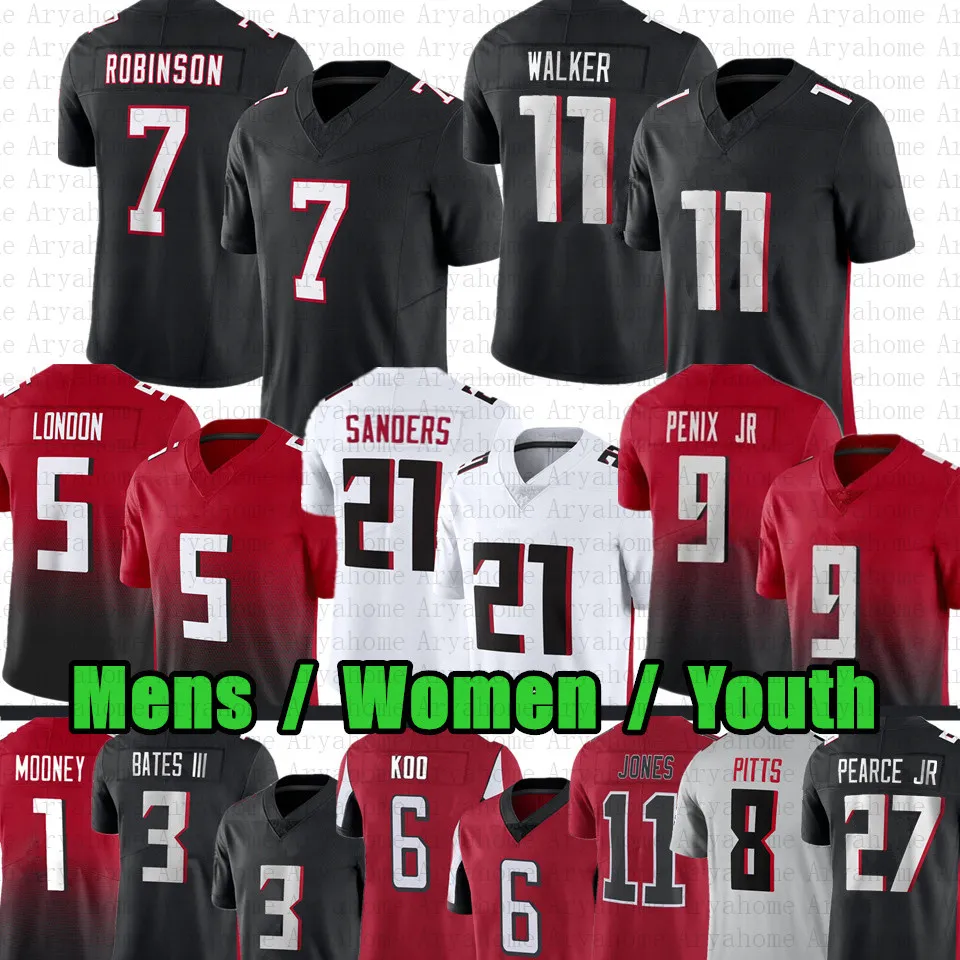Michael Penix Jr., Jalon Walker, Bijan Robinson Football Jersey ...