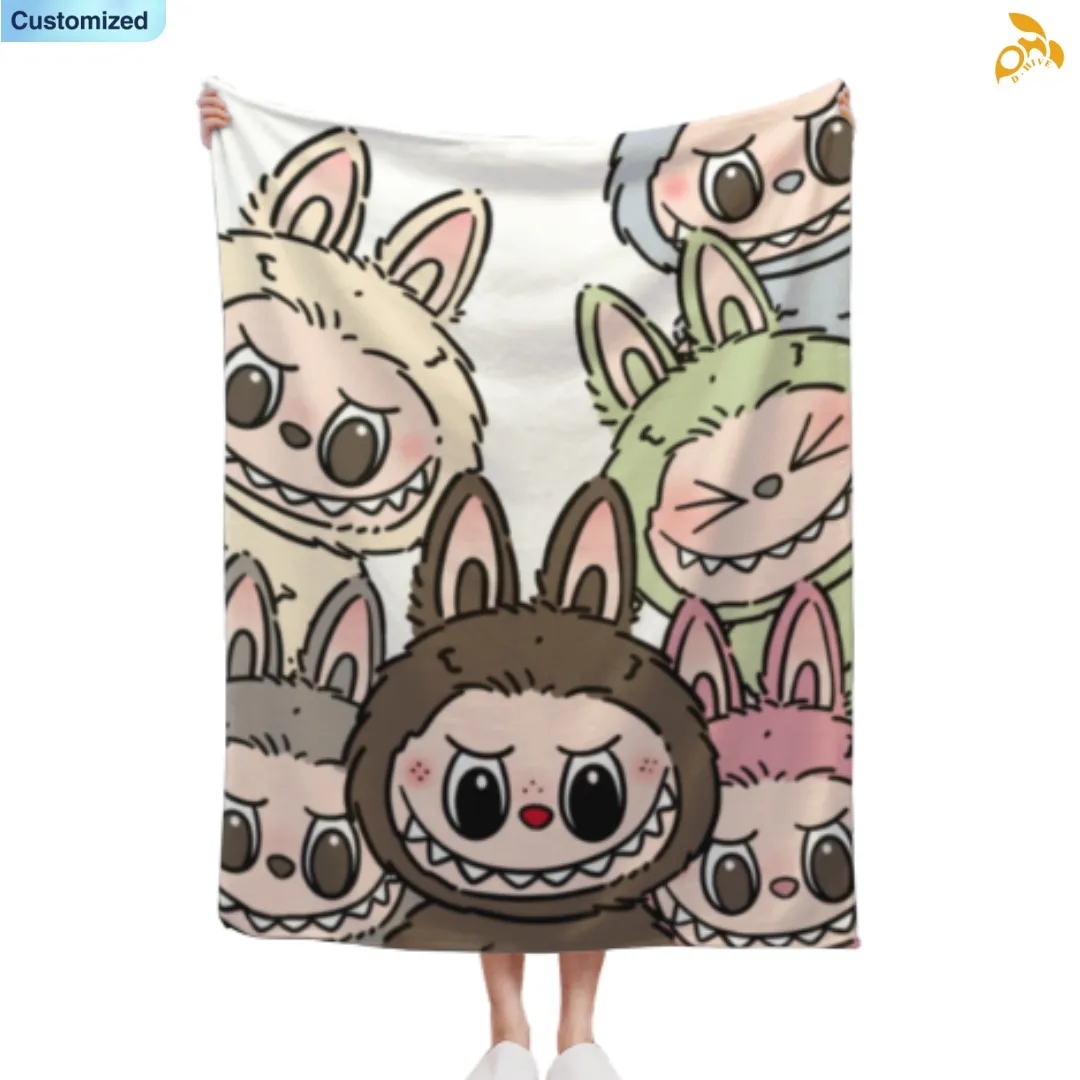 Labubu Customized Blankets 60x80 Inch Soft High Quality Designer Throw ...