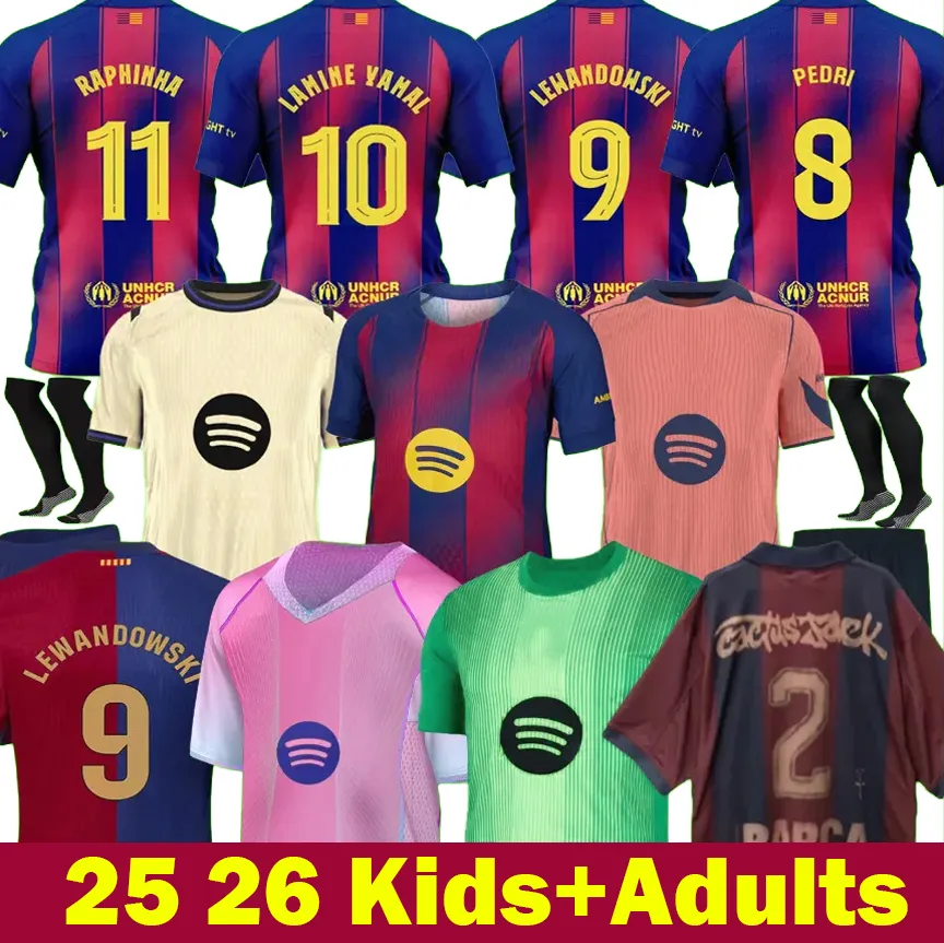 LAMINE YAMAL , LEWANDOWSKI , 25 26 Soccer Jersey , GAVI PEDRI 2025 2026 ...