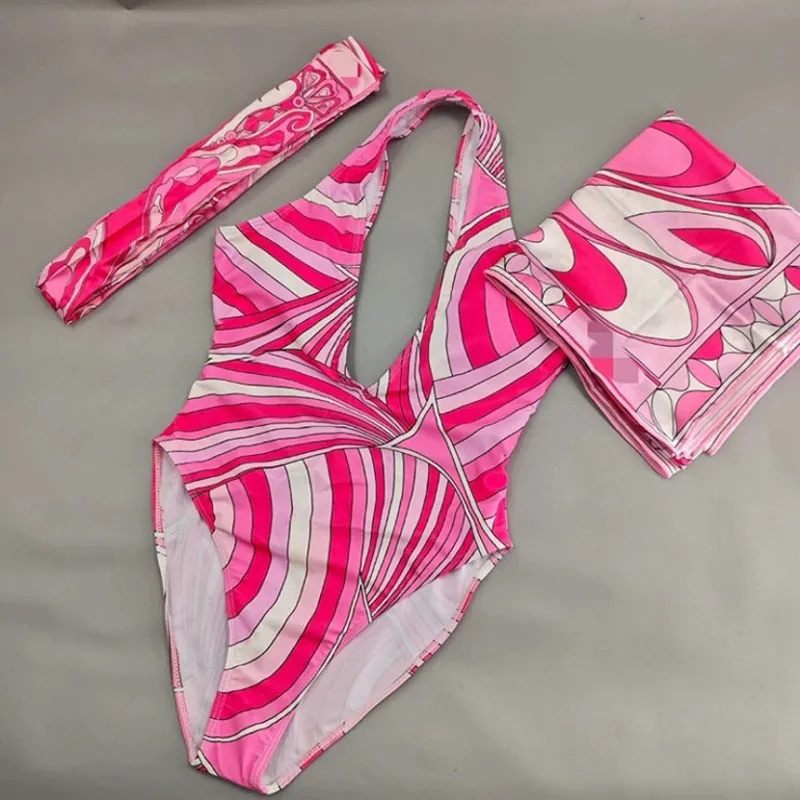 Designer Triangle Bikini Set - Colorful Swimsuit with Scarf Headband ...