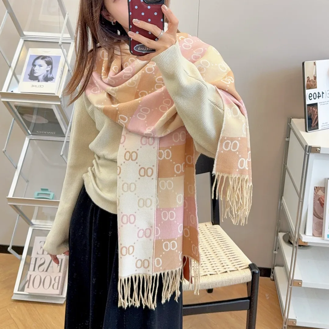 Stylish Colorblocking Cashmere Scarf For Women, Full Letter Printed ...