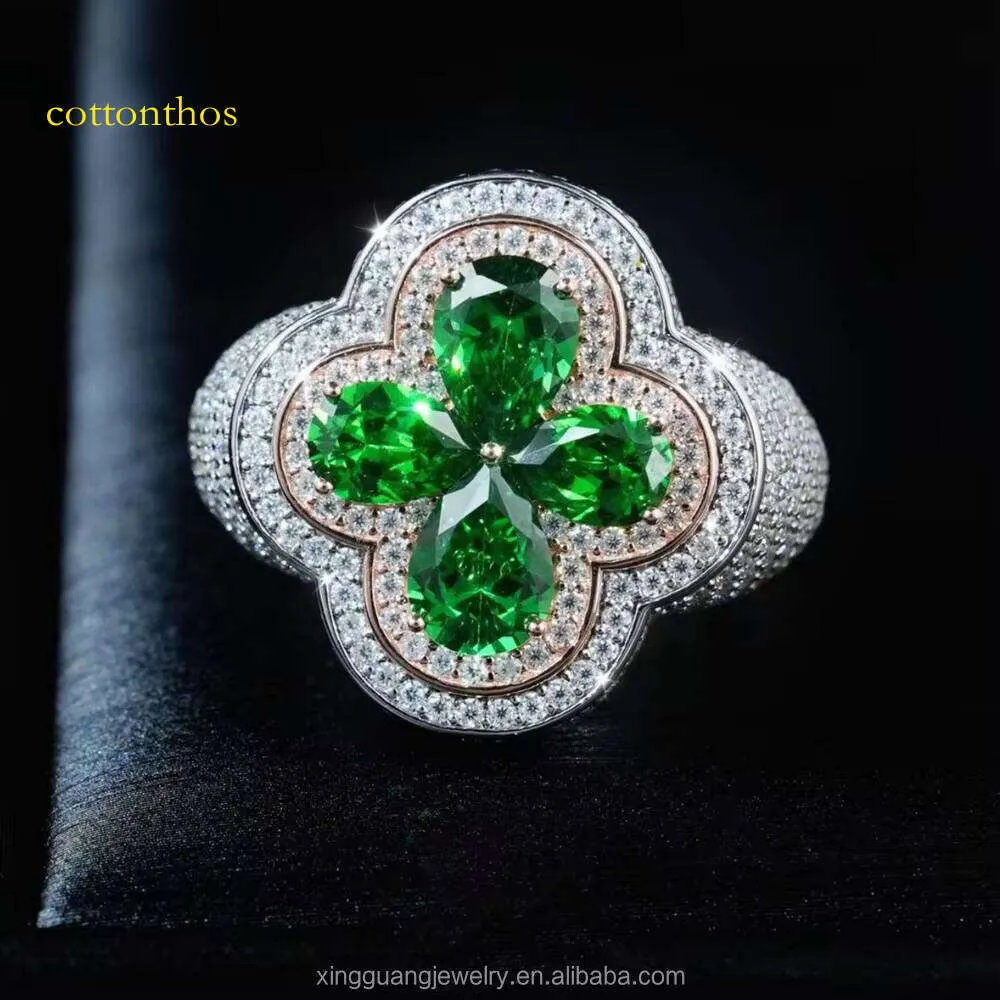 Fashion Four Leaf Clover Ring Sier Pink Blue Green... From Cottonthos ...