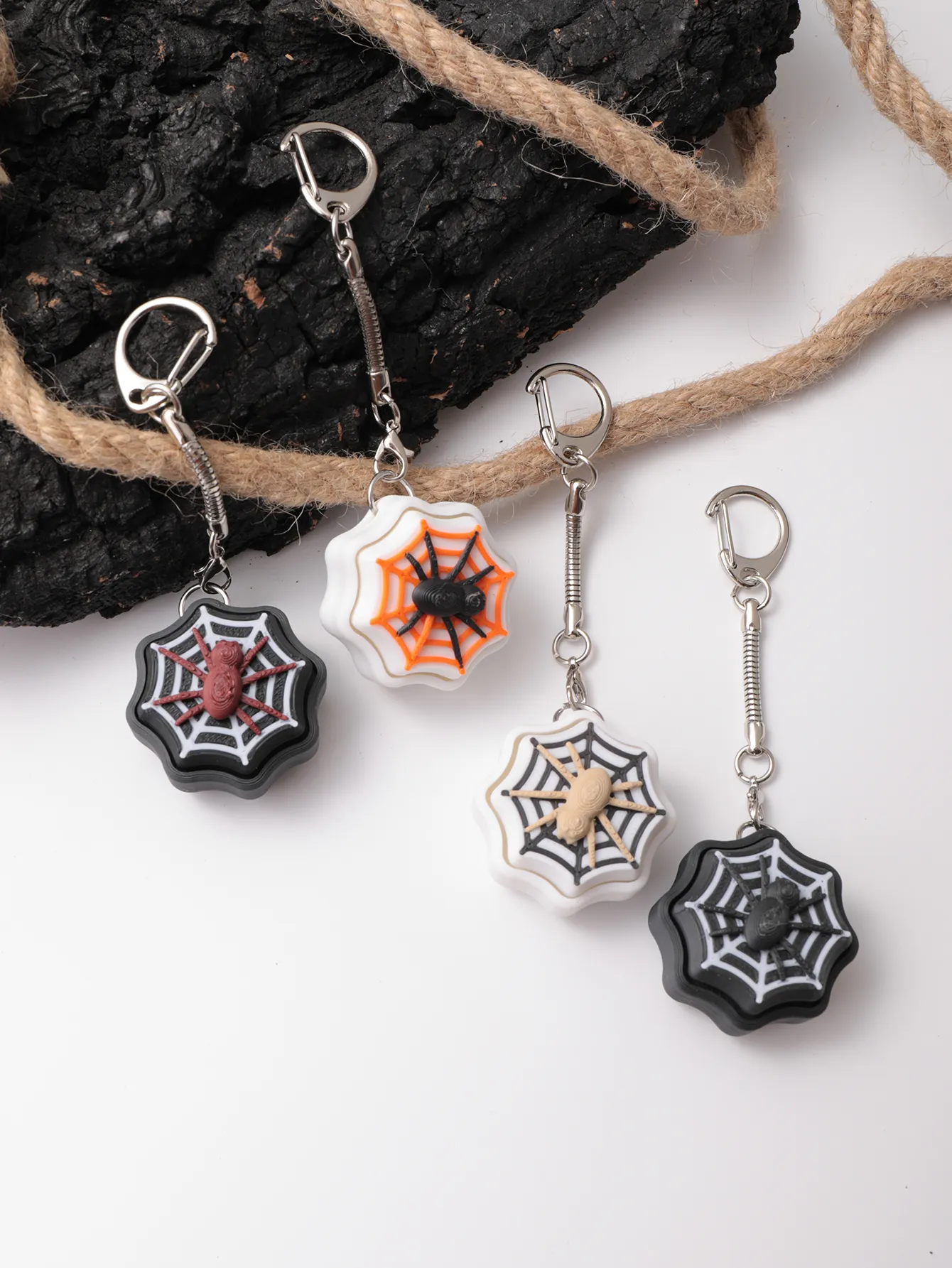 3D Printed Spider Fidget Toy Keychain Portable Anxiety Relief Gadget ...