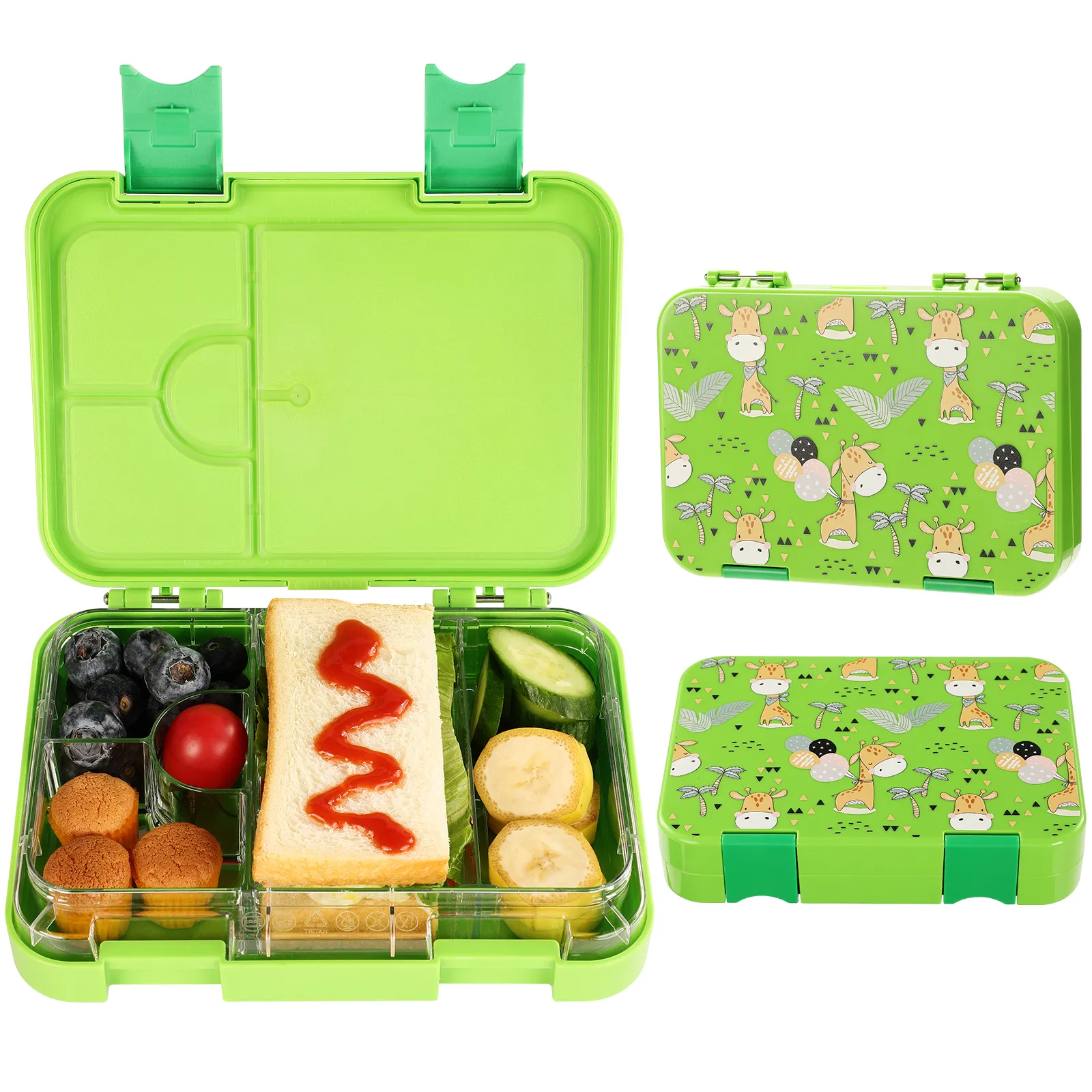 Children's Lunch Box Portable 1-2L Tritan Plastic with Secure Lid and ...