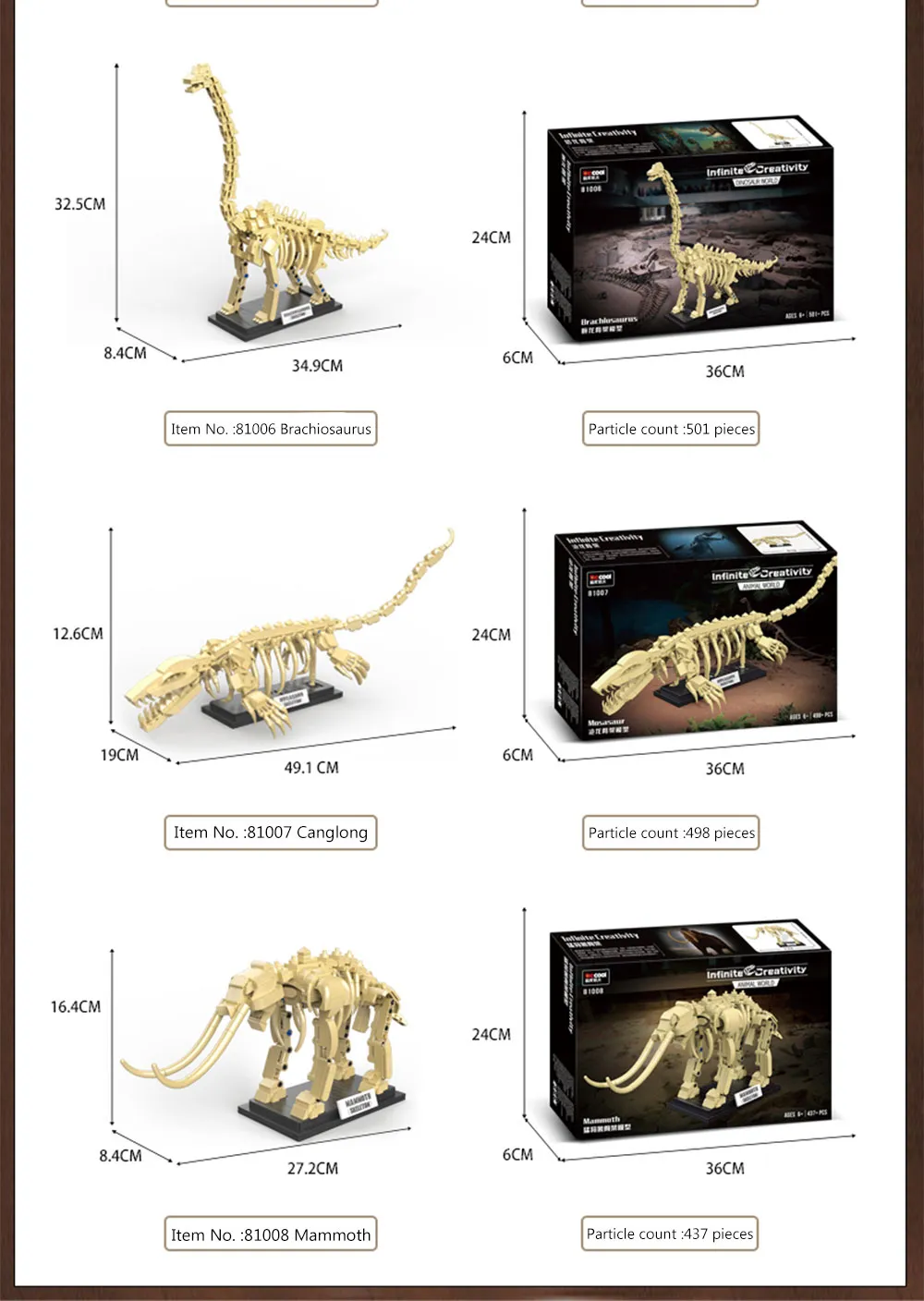 Mammoth Skeleton Fossil Building Blocks 81008 from Dhgate Blocks ...