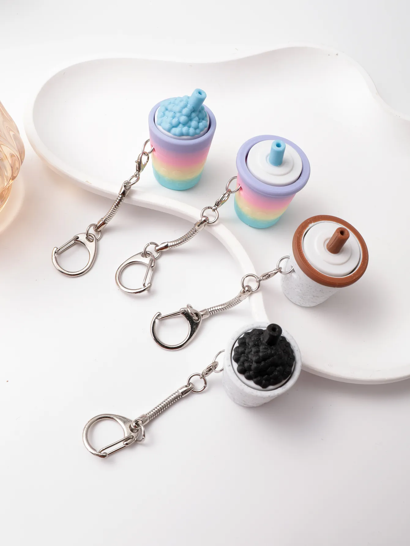 3D Printed Milk Tea Cup Keychain - Adult Stress Relief Toy with ...