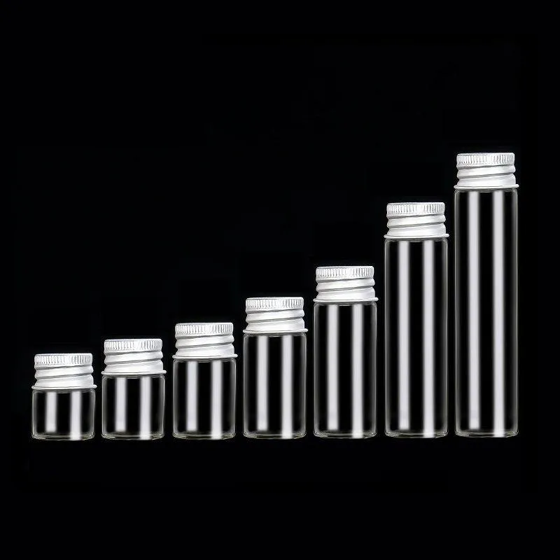 Clear Lead-Free Glass Tube Bottles With Aluminum Caps for Small Candy ...
