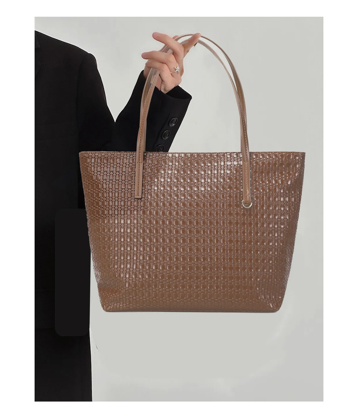 Totes Large-Capacity Woven Pattern Tote Bag: Elegant Retro Texture ...