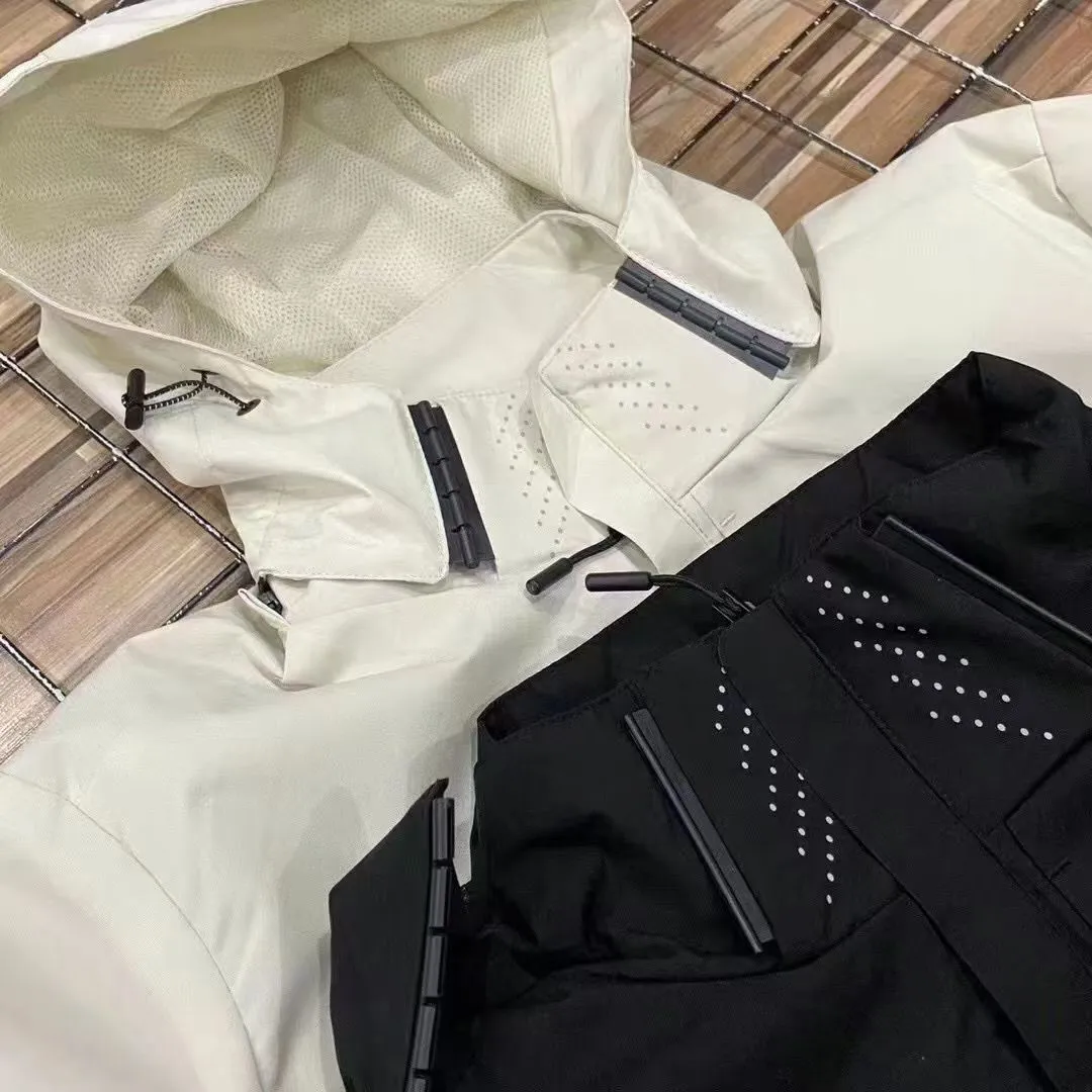Mens windbreaker jacket waterproof outdoor casual black and white ...