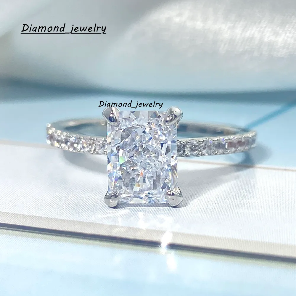 925 Sterling Silver Ring with 8A Cubic Zirconia Crushed Ice Design for ...