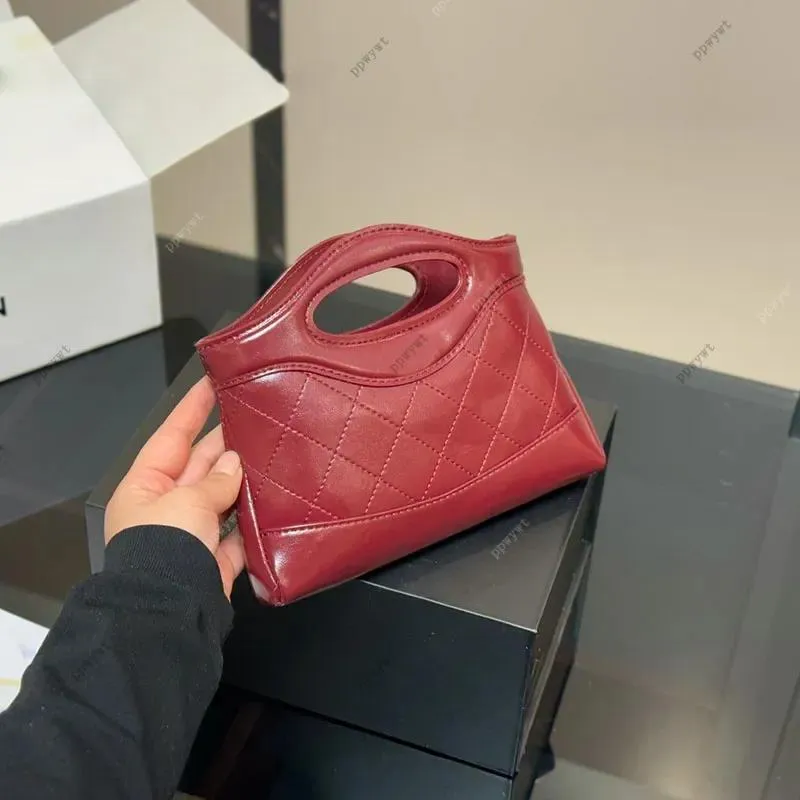 Small Red Handbag: Mini Tote Designer Bag 20x14cm Quilted Crossbody ...
