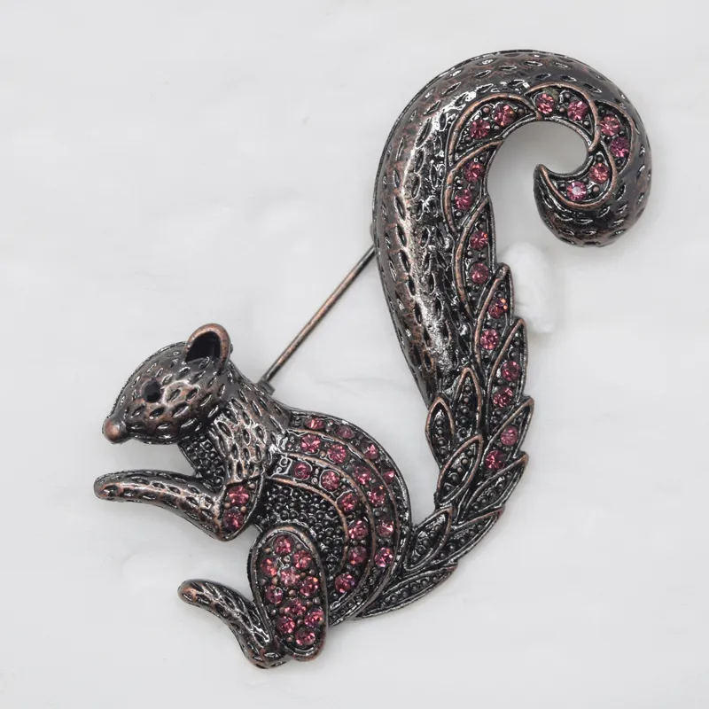 Wholesale Creative Rhinestone Squirrel Brooch Pins for Women and Men ...
