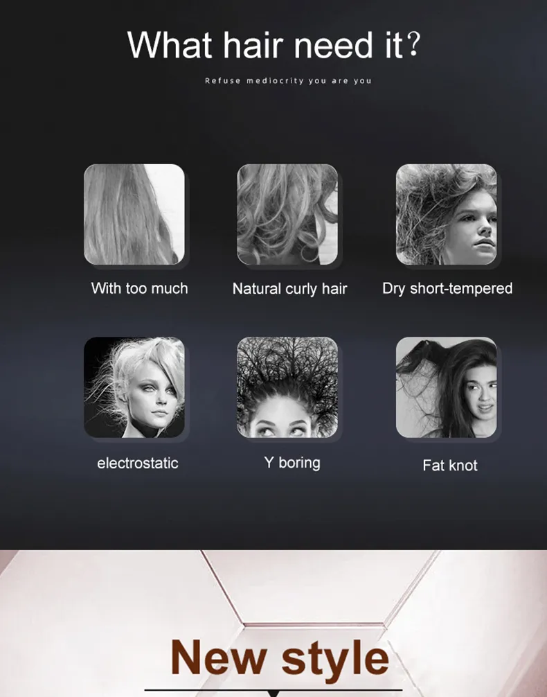 Hair Straightening and Curling Comb with Heat Resistant Plates - Model ...