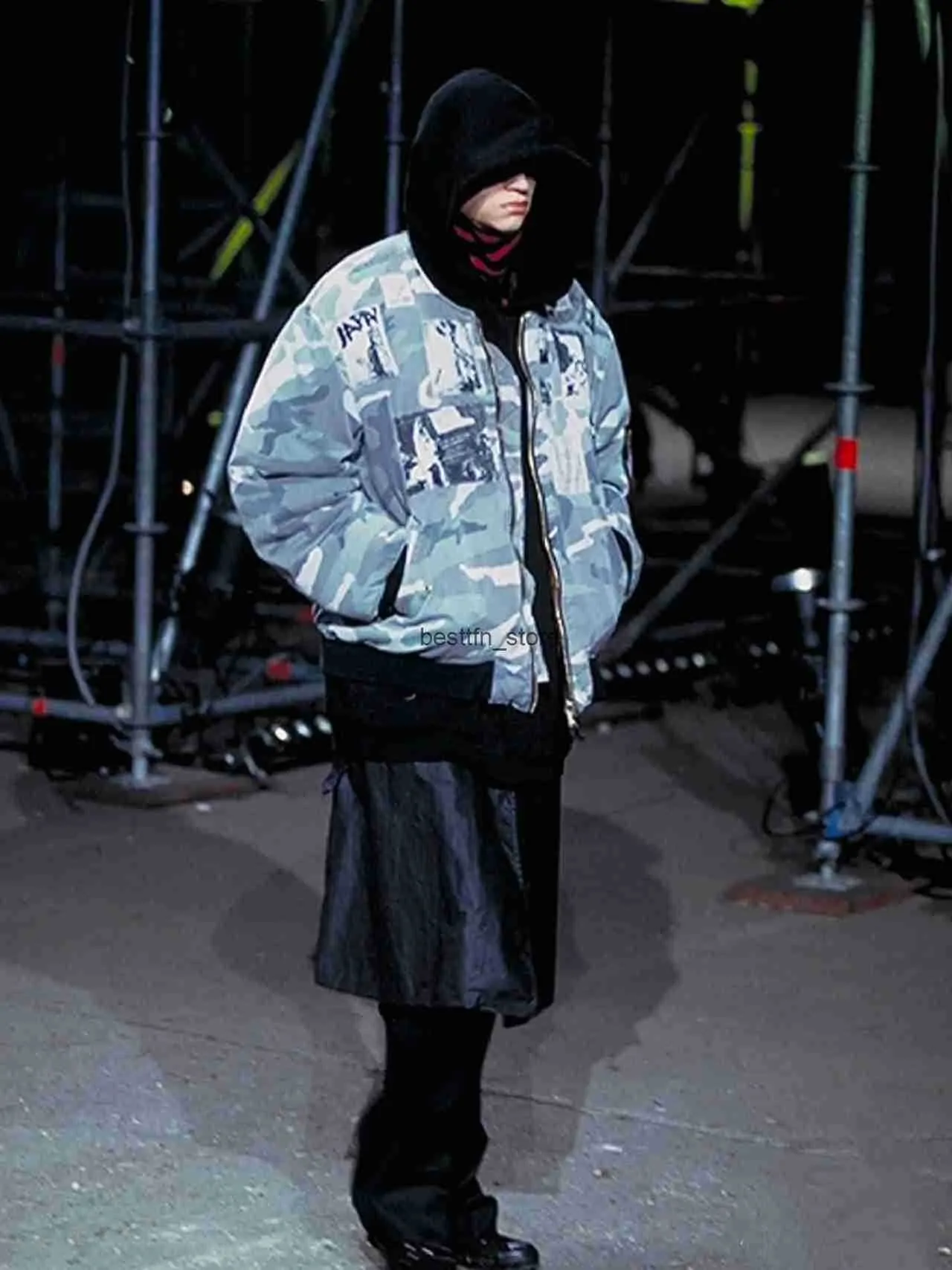 Mens Jackets RAF SIMMONS Akira Washed Adhesive Fabric Camouflage Cotton ...