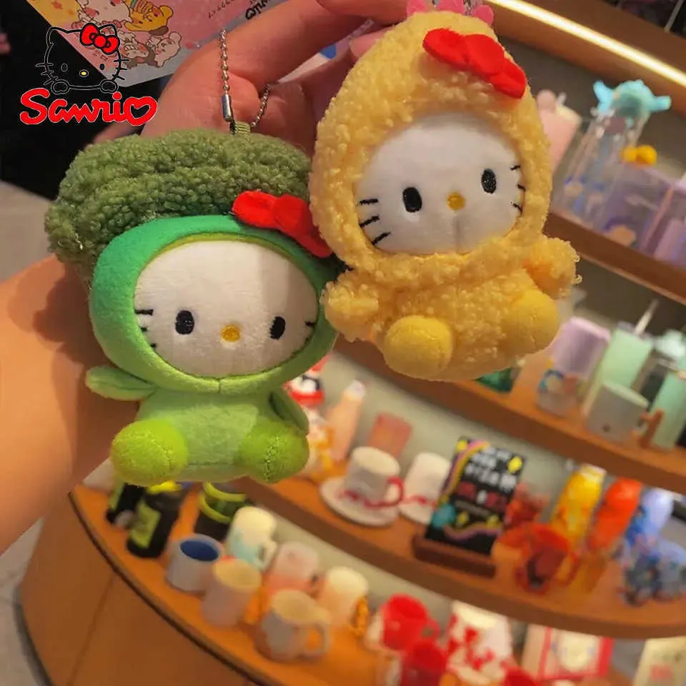 Sanrio Broccoli Hello Kitty Plush Cinnamoroll Keychain With Cute Fry ...