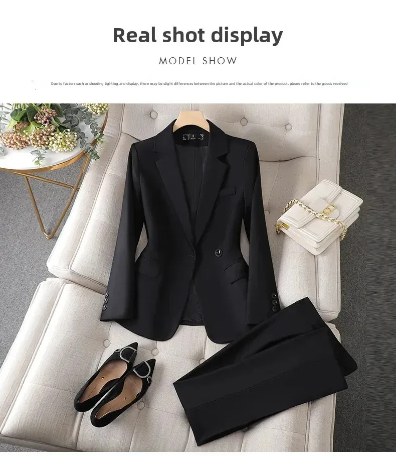 Elegant Women's Suit Set: Spring Autumn Work Uniform, Professional ...