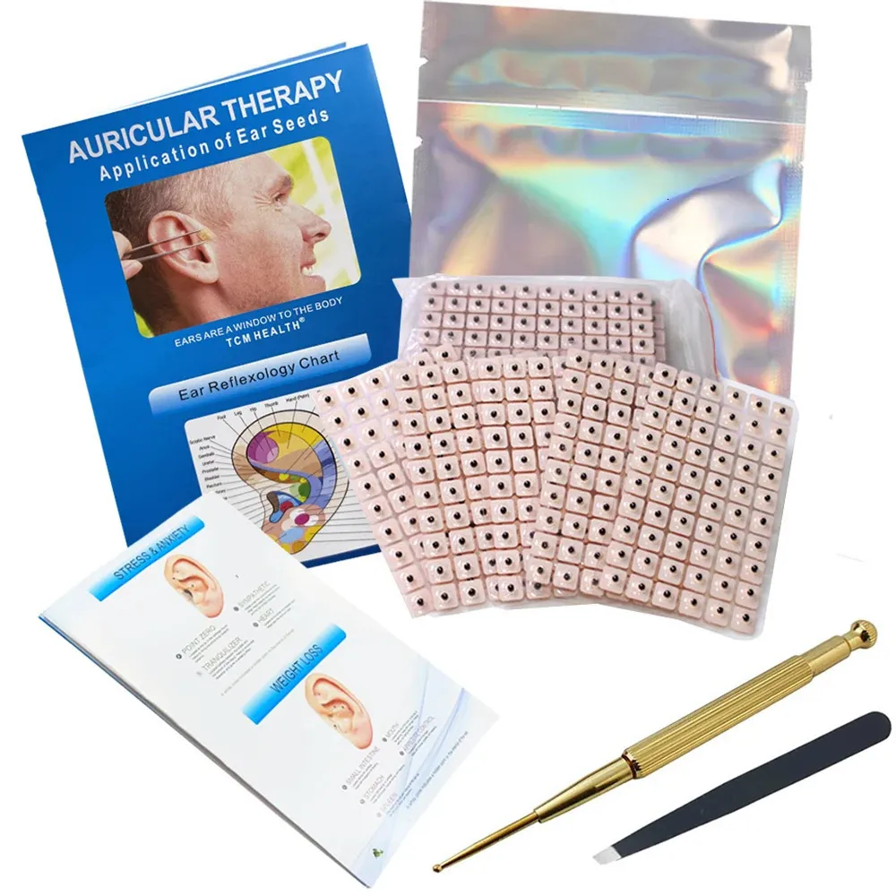 Ear Seed Acupuncture Kit Auricular Stickers With Acupressure Chart ...
