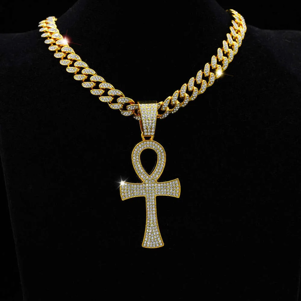 Full Dia Hip Hop Men's Cuban Chain Fashion Personality Irregular Cross ...