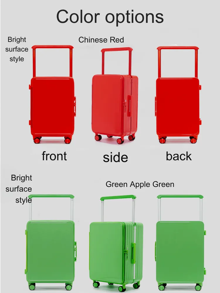 Silent Universal Wheel Luggage with Wide Pull Rod and Zipper - Front ...