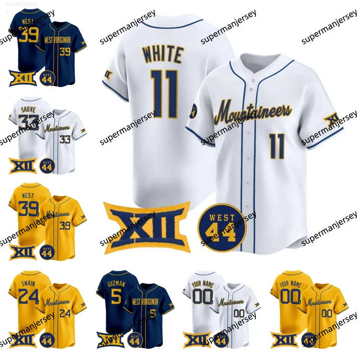 James 2025 Custom West Baseball Jersey Men Women Youth Sam White 11 ...