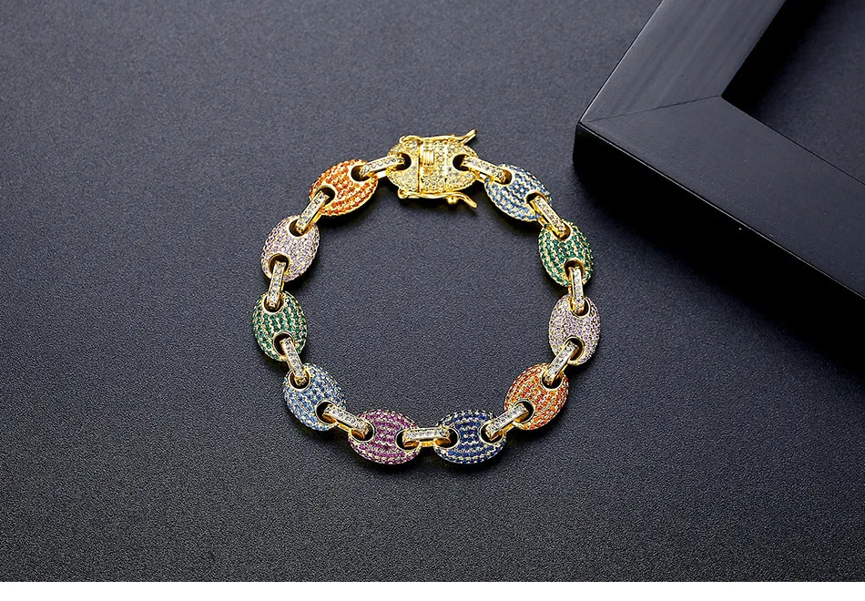 Full Copper Bracelet with Micro-inlaid Zirconia, European Designer ...