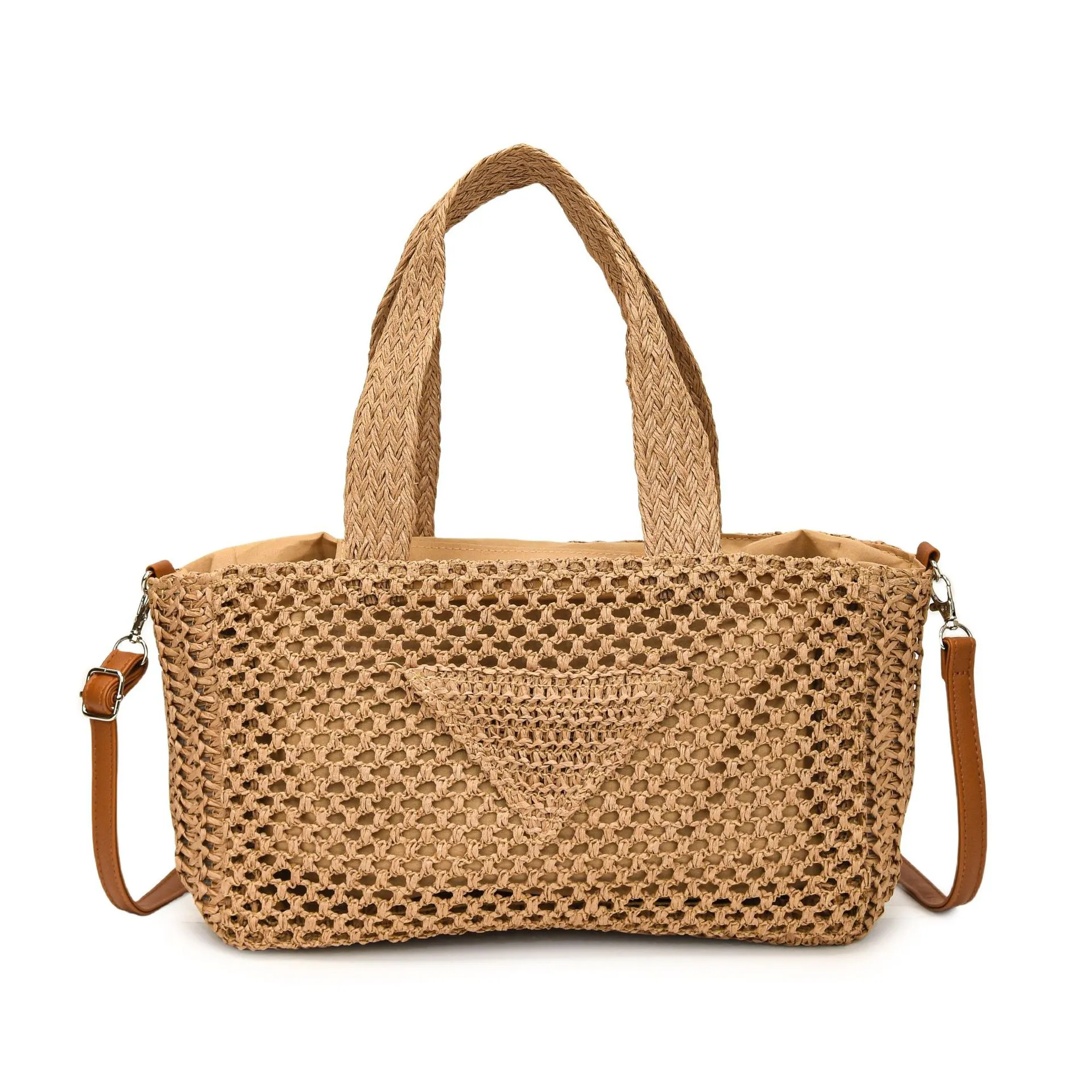 Handbag Tote Bag: Fashionable Casual Woven Beach Vacation Bag for Women ...